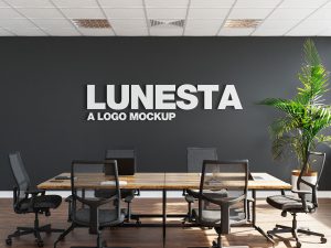 Conference room logo mockup - Mockups Design