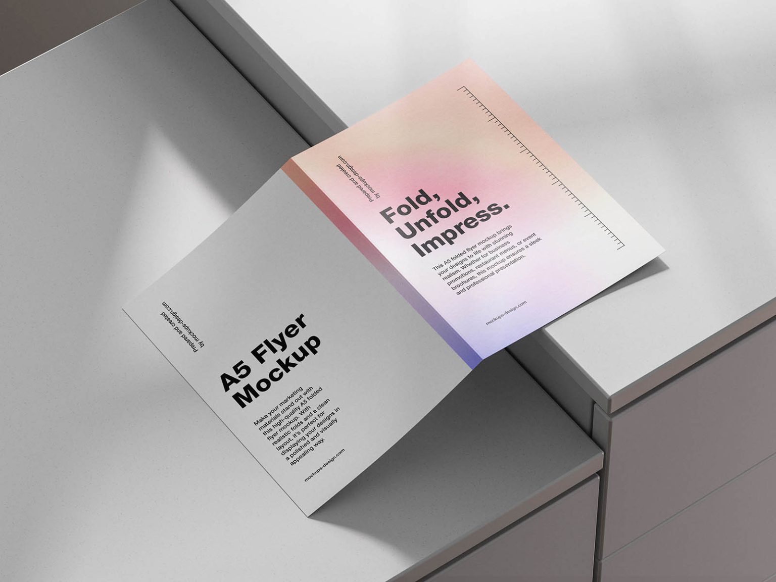 Folded A5 flyer mockup - Instant Download