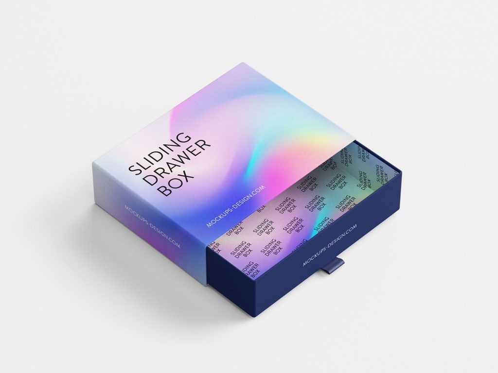 Sliding drawer box mockup - Mockups Design