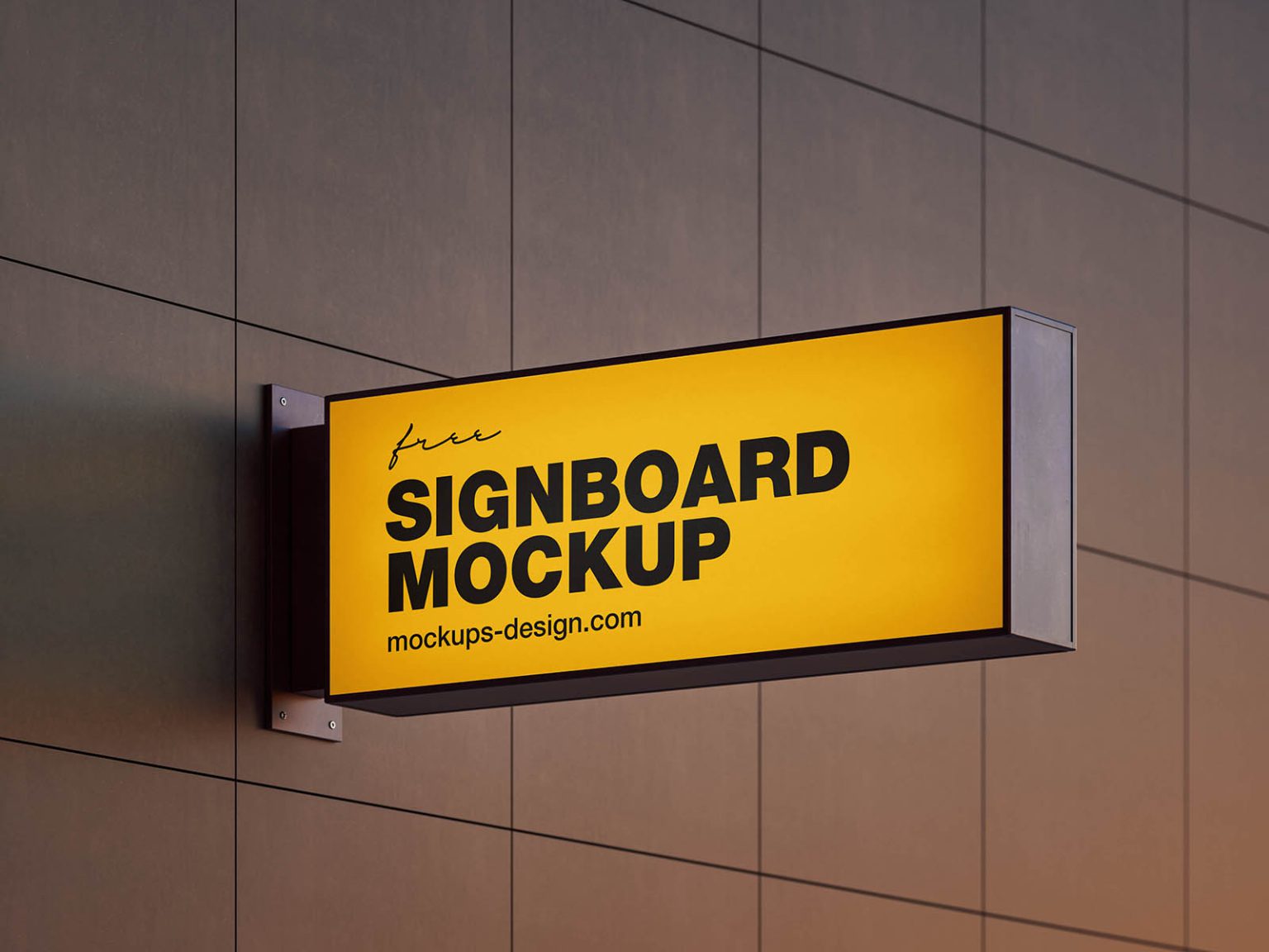 Free modern signboard mockup - Instant Download