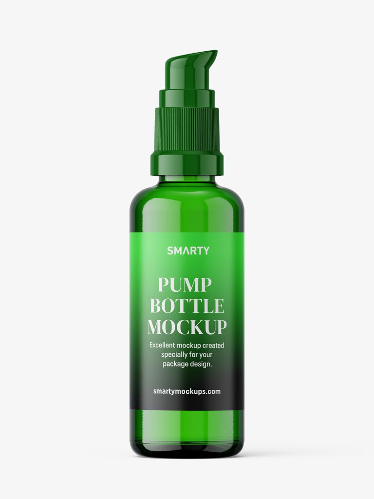 Airless pump bottle mockup / green - Mockups Design