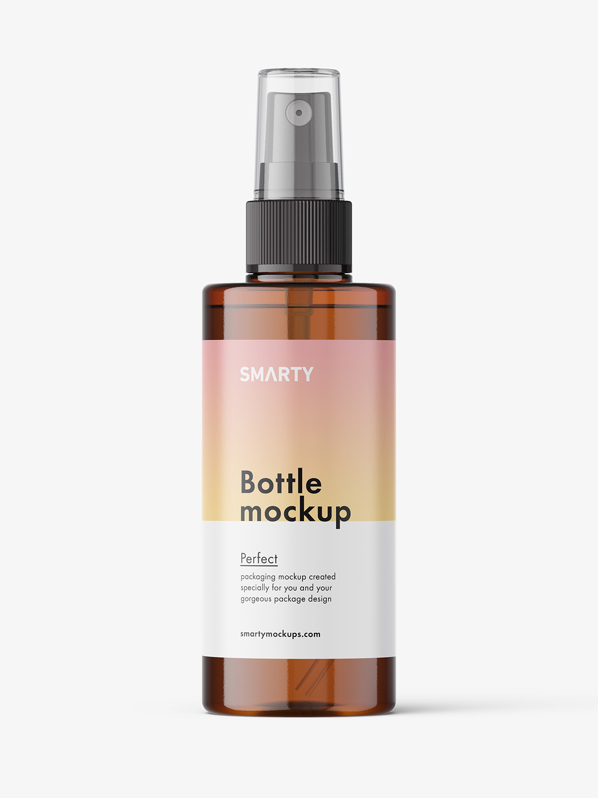 Simple bottle with mist spray mockup / amber - Mockups Design