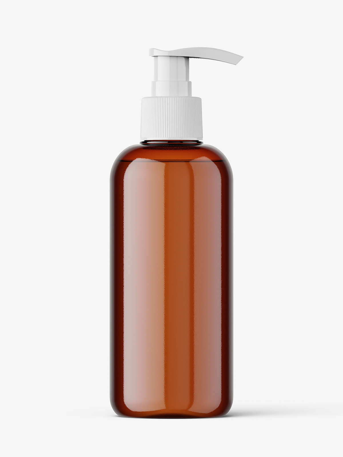 Cosmetic bottle with pump mockup / amber - Mockups Design