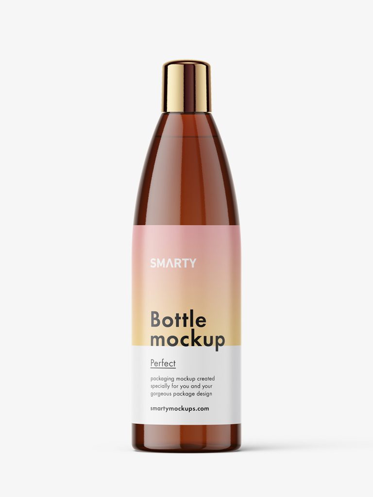 Cosmetic bottle mockup / amber - Mockups Design