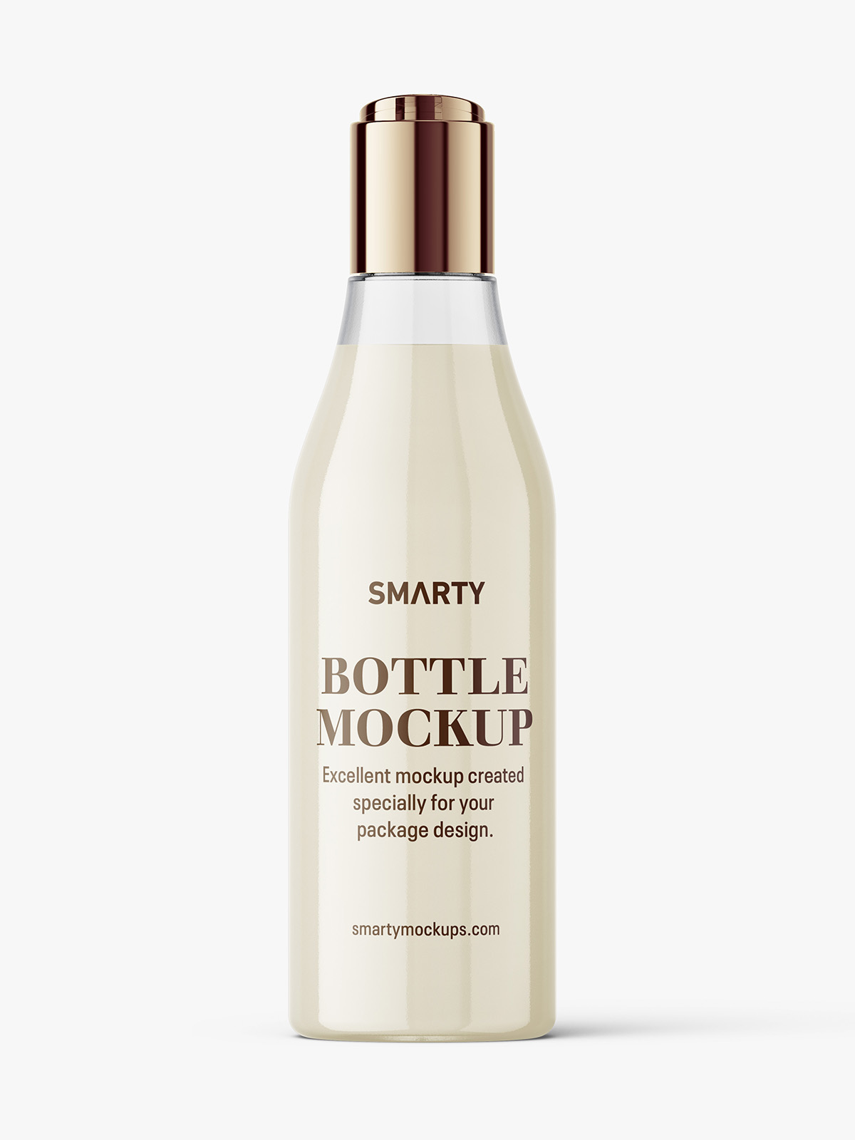 Curved bottle with disctop mockup / cream - Mockups Design