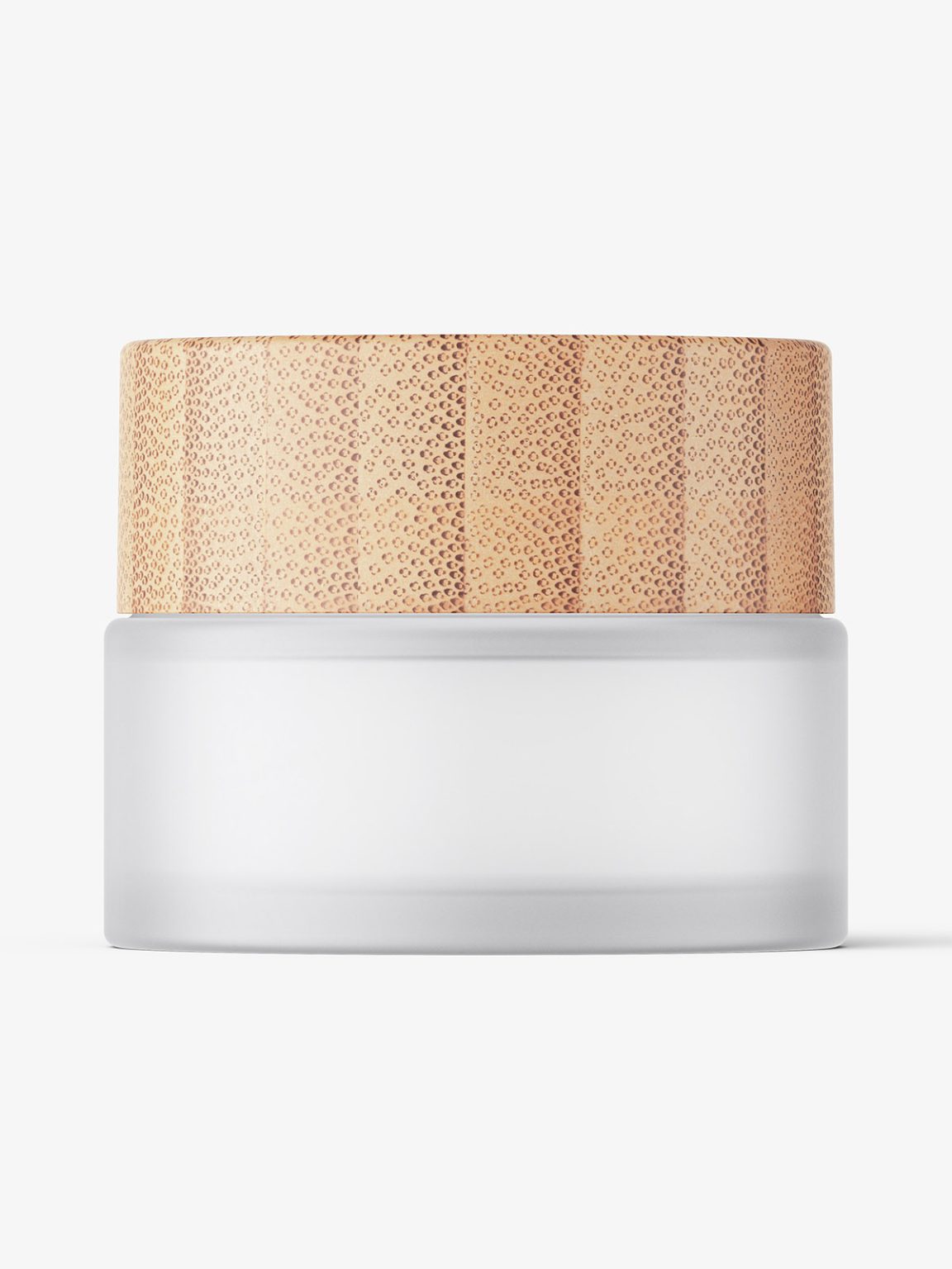 Cosmetic jar with bamboo cap / frosted - Mockups Design