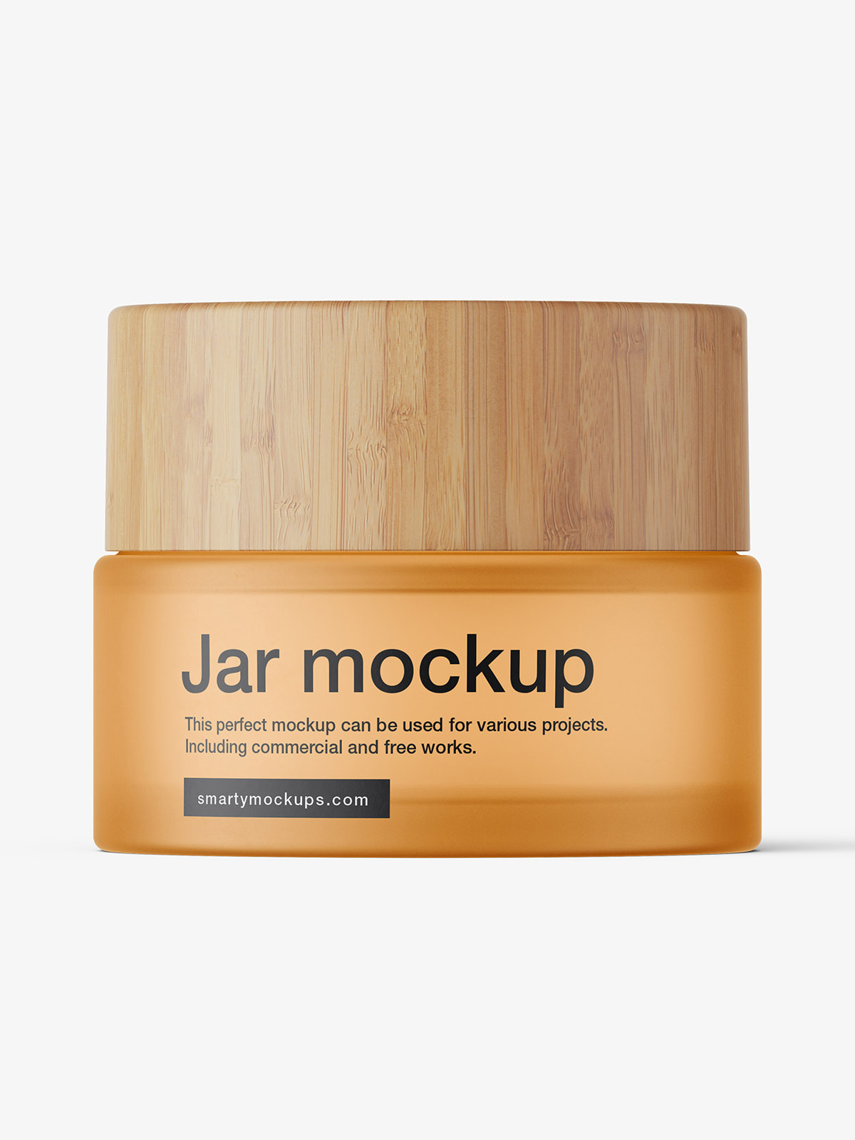 Cosmetic jar with bamboo cap / frosted - Mockups Design
