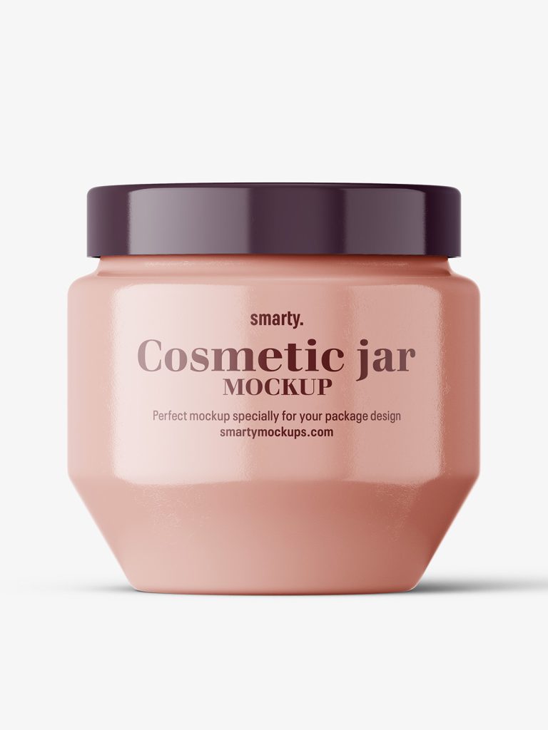 Cosmetic glass jar mockup - Mockups Design
