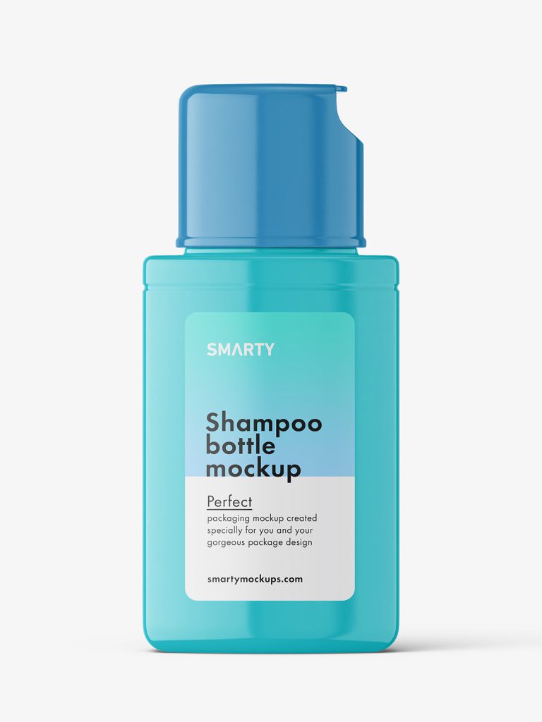 Glossy shampoo bottle mockup - Mockups Design