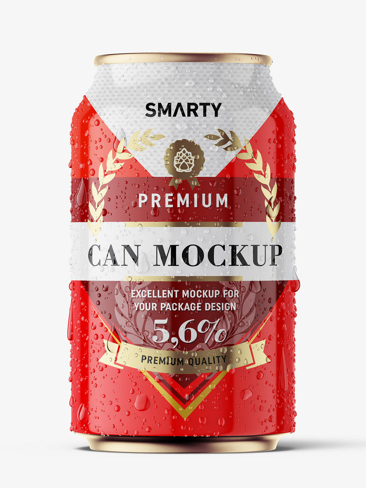 Glossy beer can with condensation mockup / 330 ml - Mockups Design
