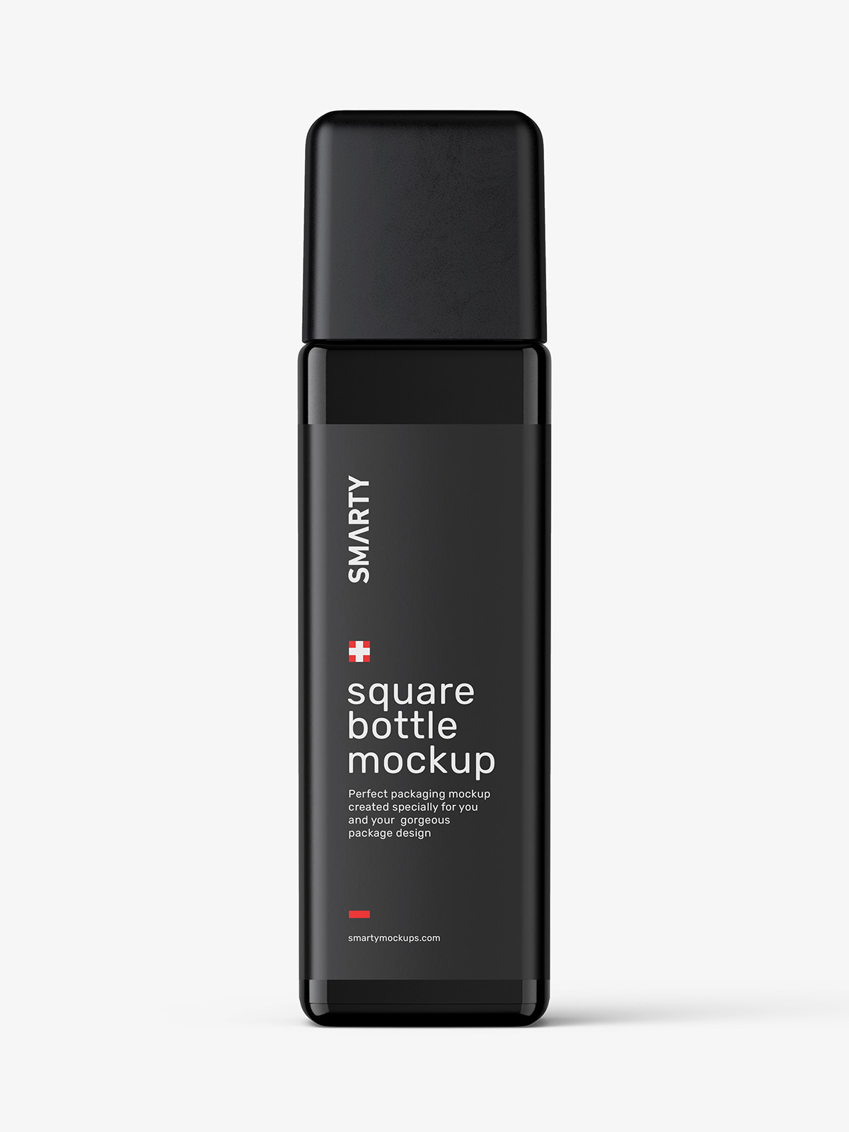 Glossy square bottle mockup - Mockups Design