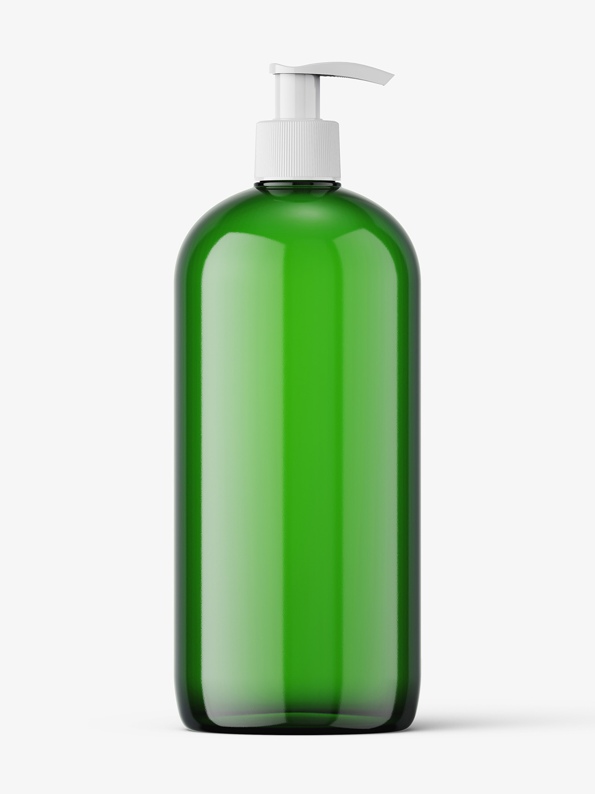 Cosmetic bottle with pump dispenser mockup / green - Mockups Design