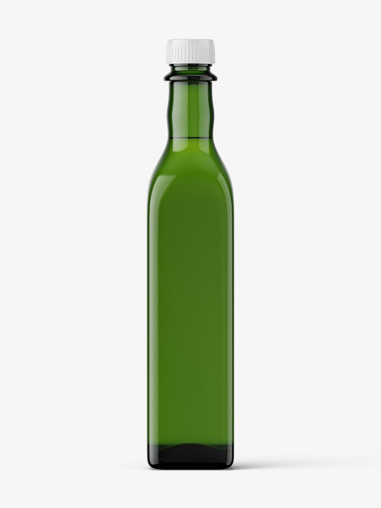 Green oil bottle mockup - Mockups Design