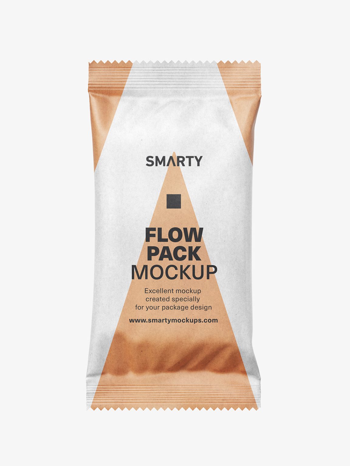 Kraft paper flow pack mockup - Mockups Design