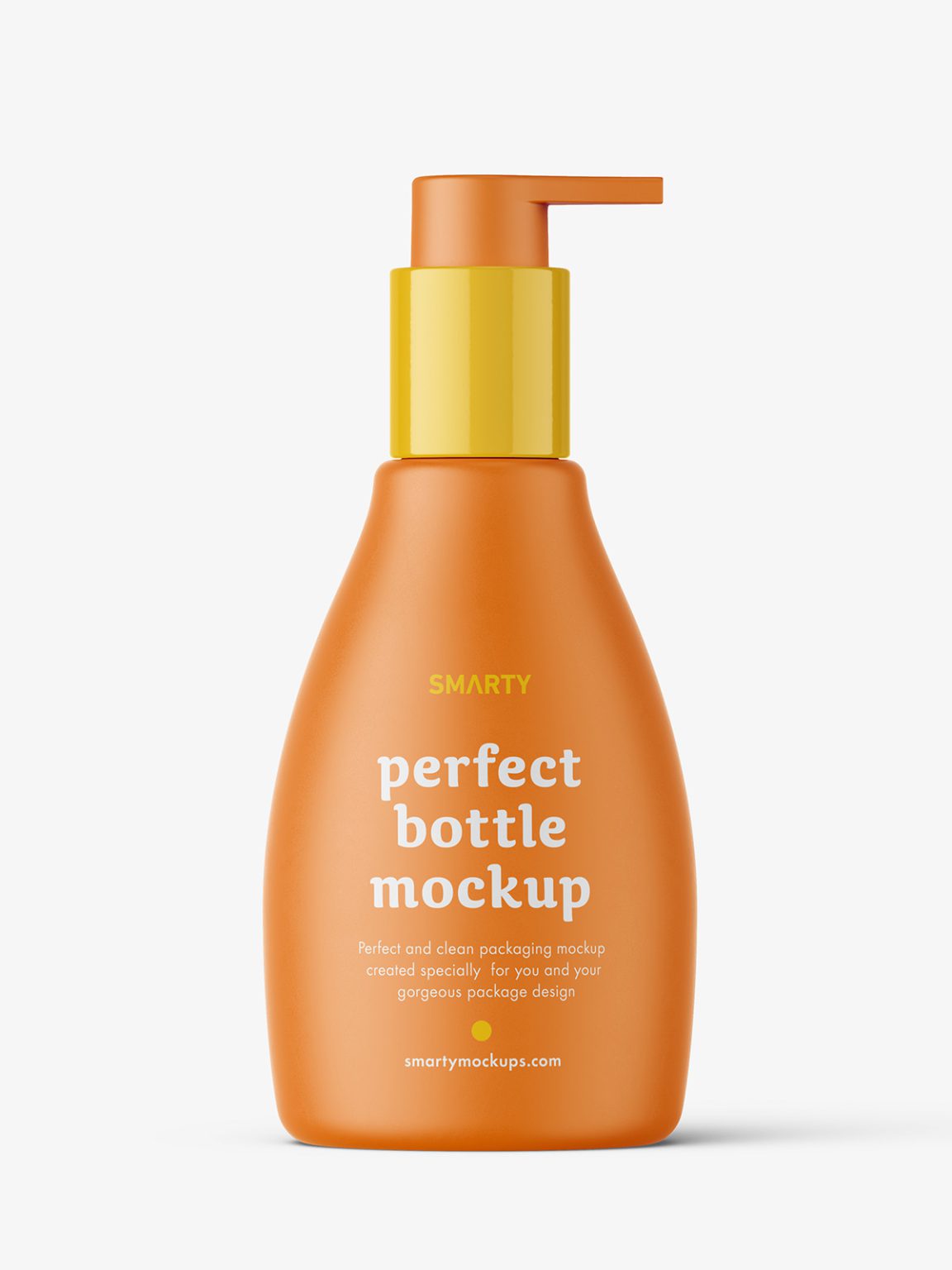 Matt curved bottle with pump mockup - Mockups Design