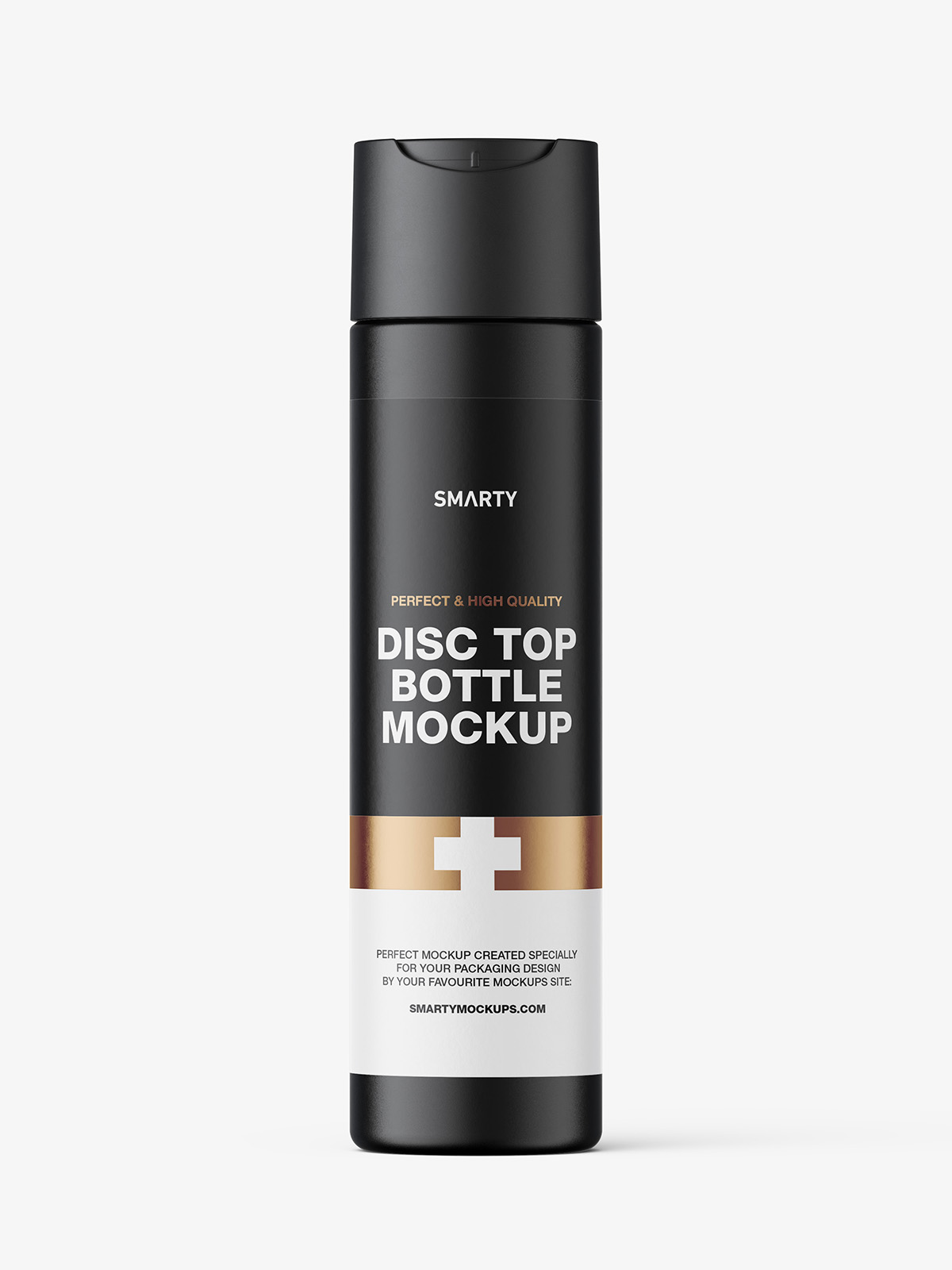 Matt wide disc cap bottle mockup - Mockups Design