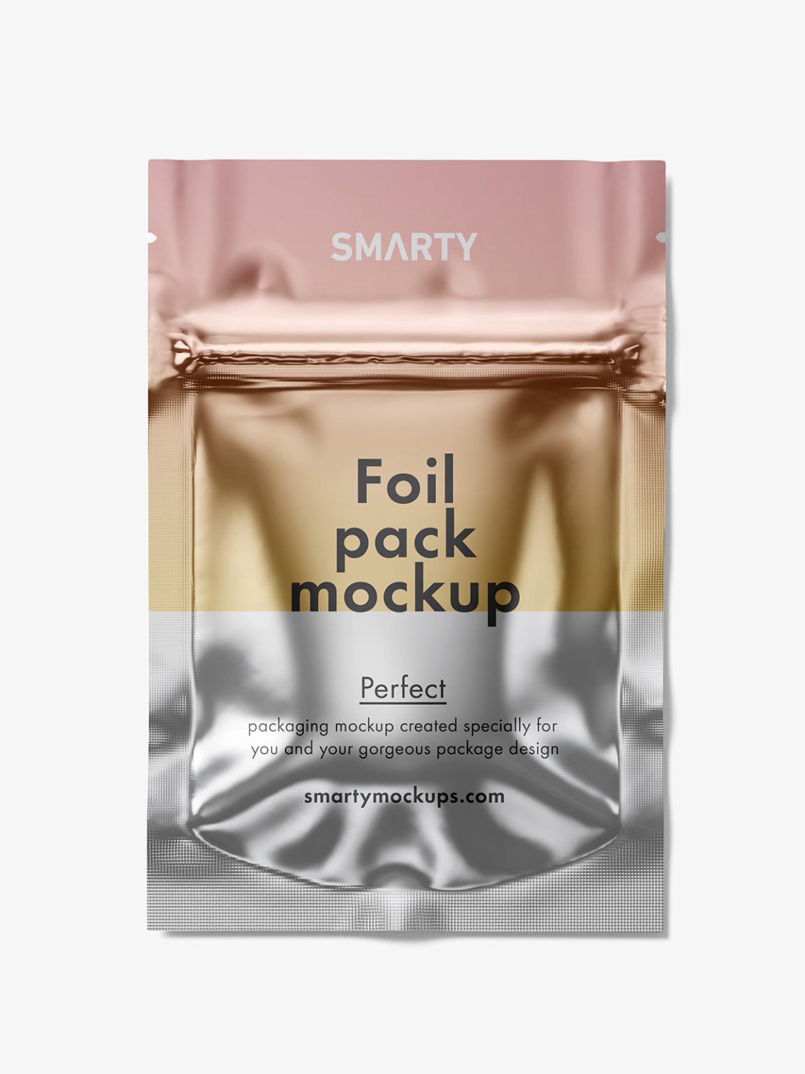 Paper zipper pouch mockup / metallic - Mockups Design