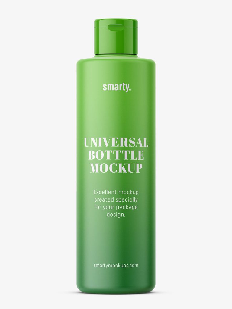 Simple round plastic bottle mockup / matt - Mockups Design