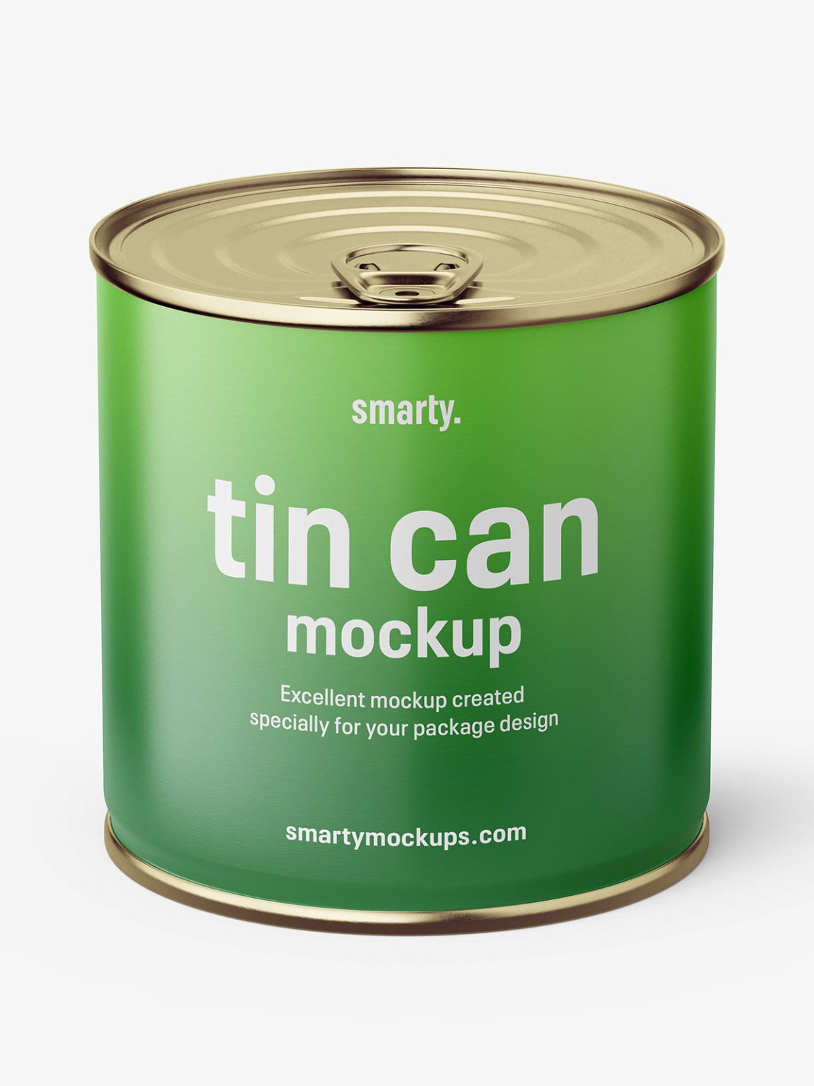 Tin can with label mockup / 425 ml / Top view - Mockups Design