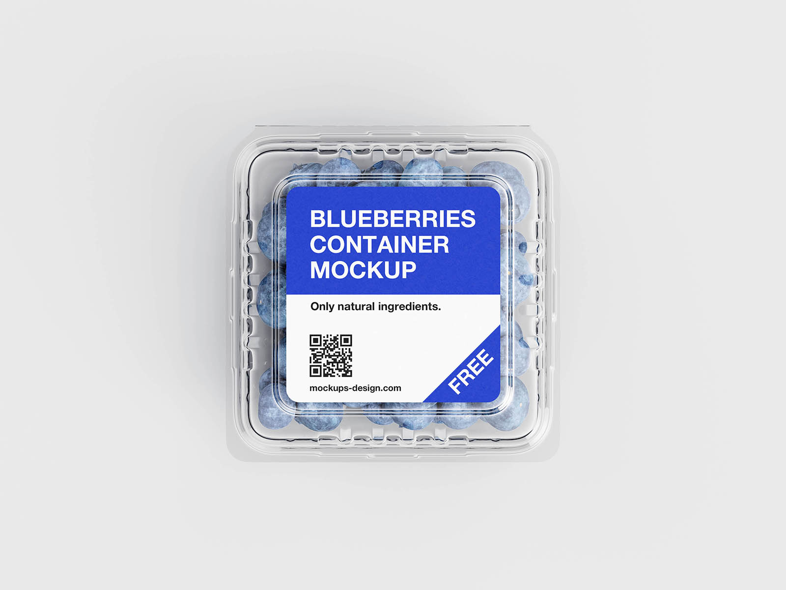Blueberries plastic container mockup - Mockups Design