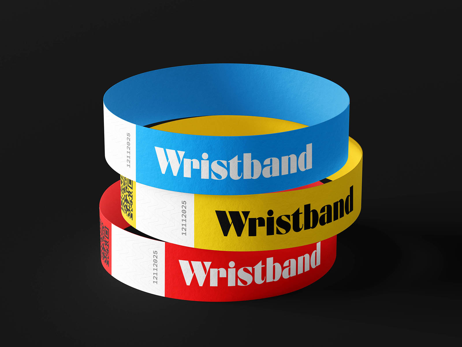 Realistic paper wristband mockup - Mockups Design